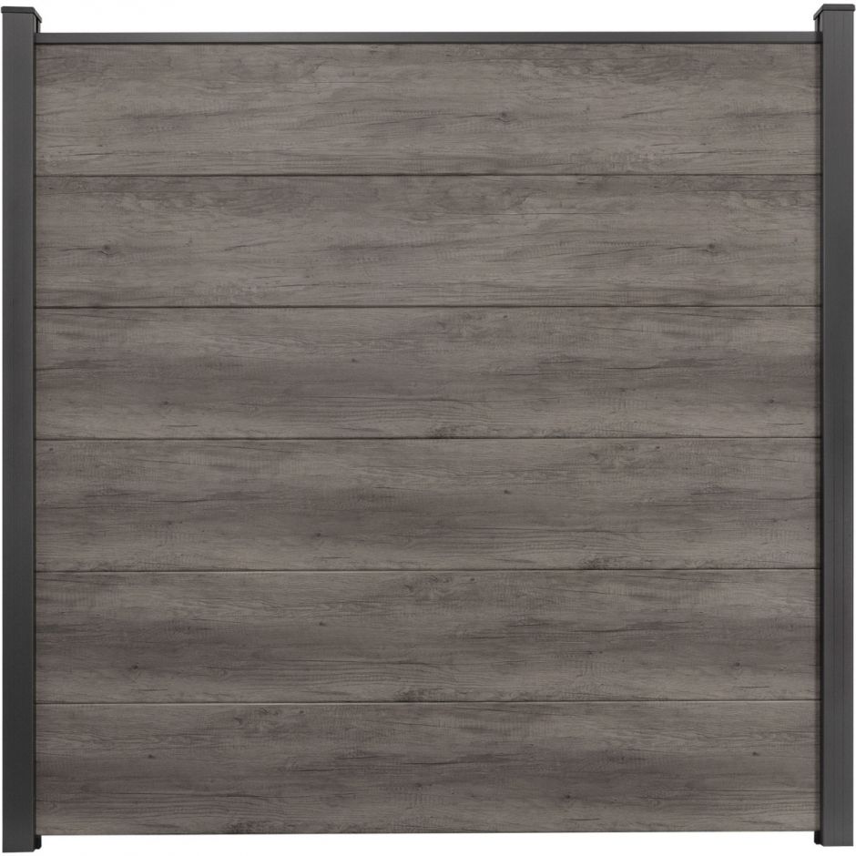 GroJa BasicLine PVC-Steckzaun Set Monument Oak | BENZ24