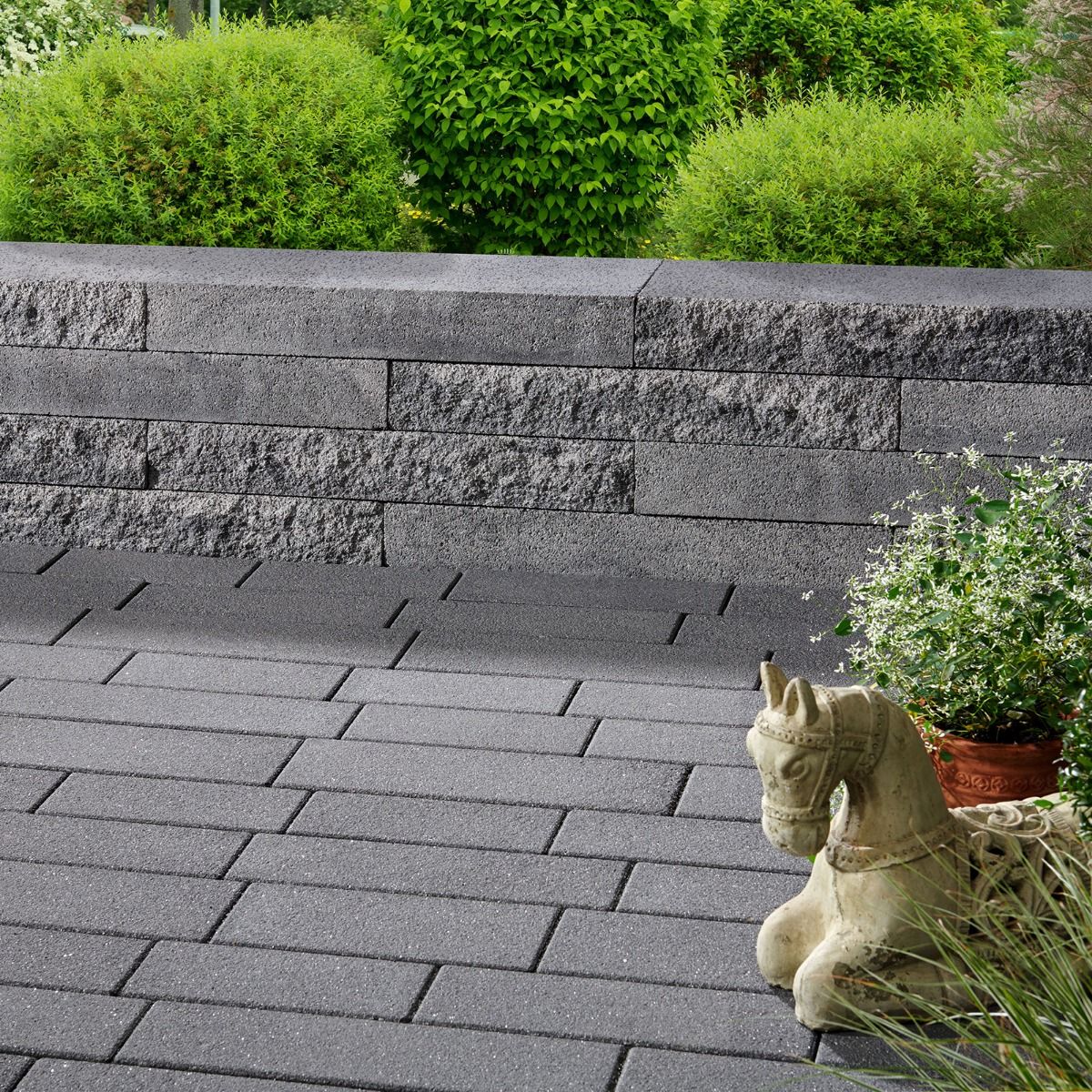 KANN Gartenmauer Adina moonlightschwarz Mauersteine