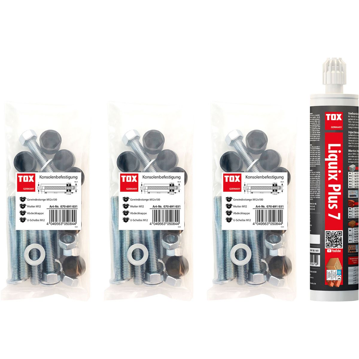 TOX Set Befestigung zur Montage von Zaunpfosten zum Aufschrauben