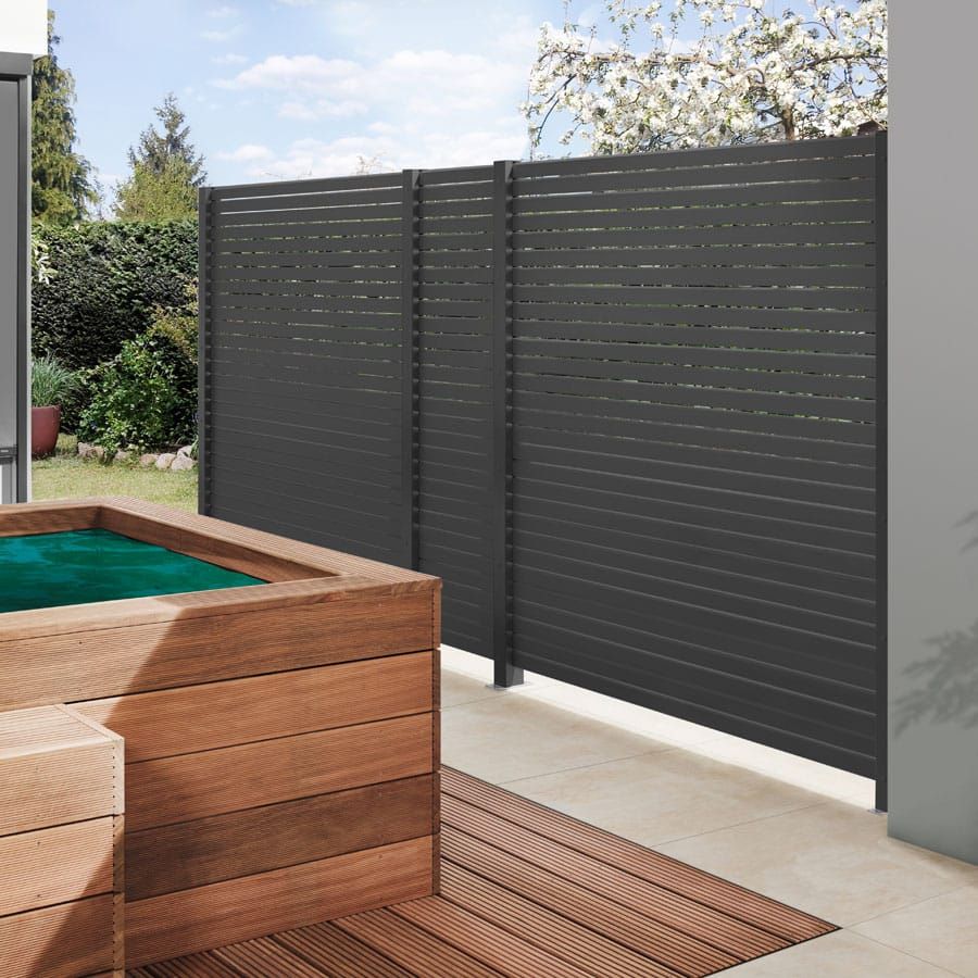 TraumGarten Sichtschutzzaun SYSTEM Rhombus Anthrazit