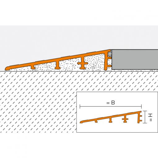 Schlüter-RENO RAMP K Übergangsprofil Aluminium 12,5mm